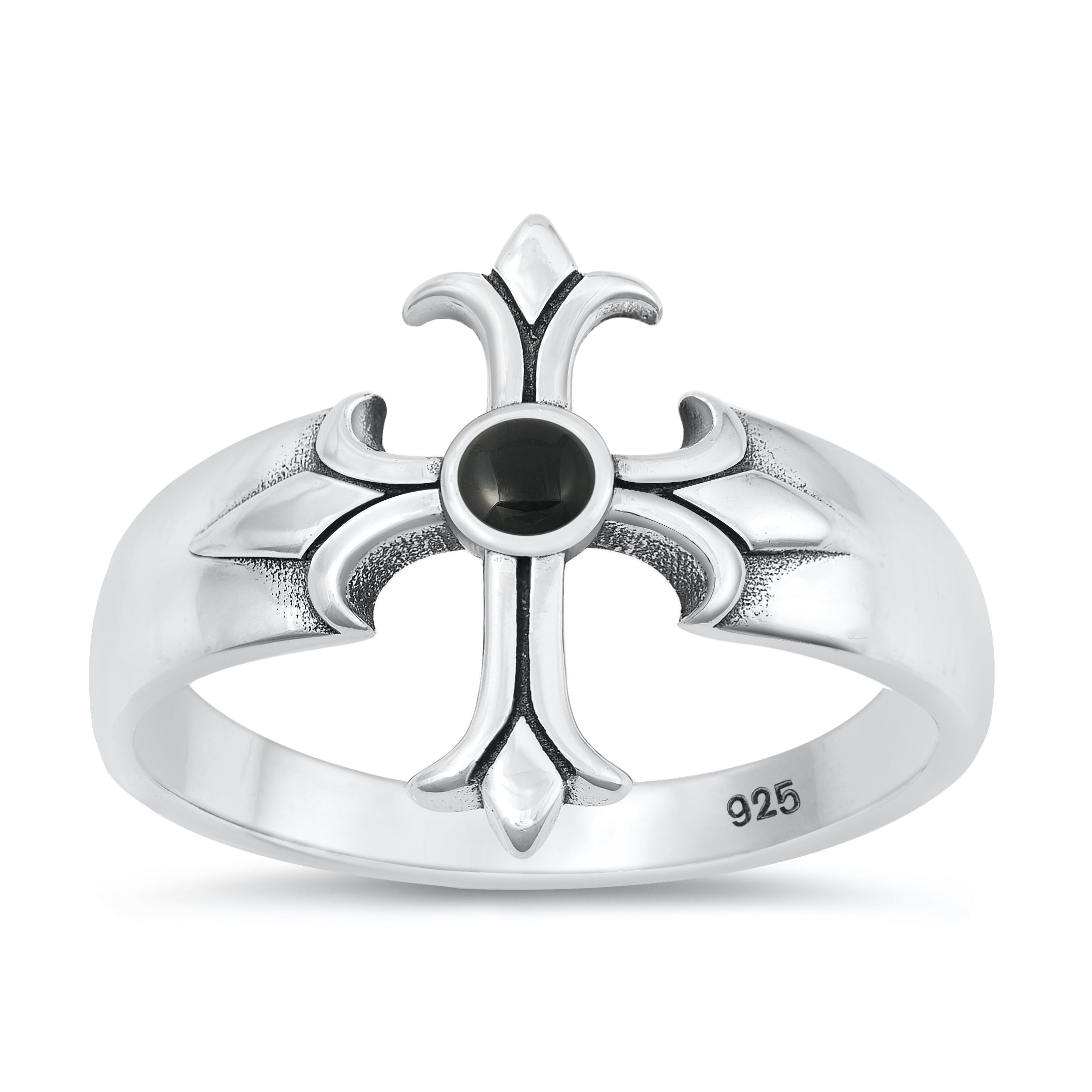 Wholesale Silver Ring with Stone - Cross - RS131753-ON – Sidney Imports
