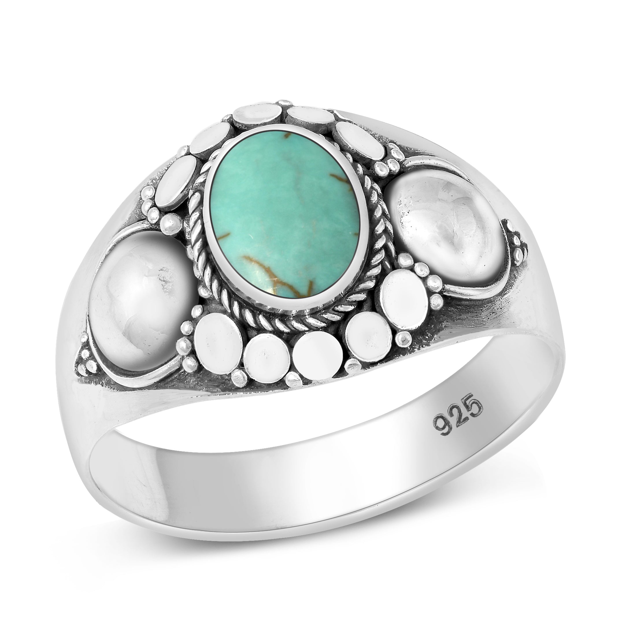 Wholwsale Silver Stone Ring - Bali Style - RS131895-TQ-06 – Sidney Imports